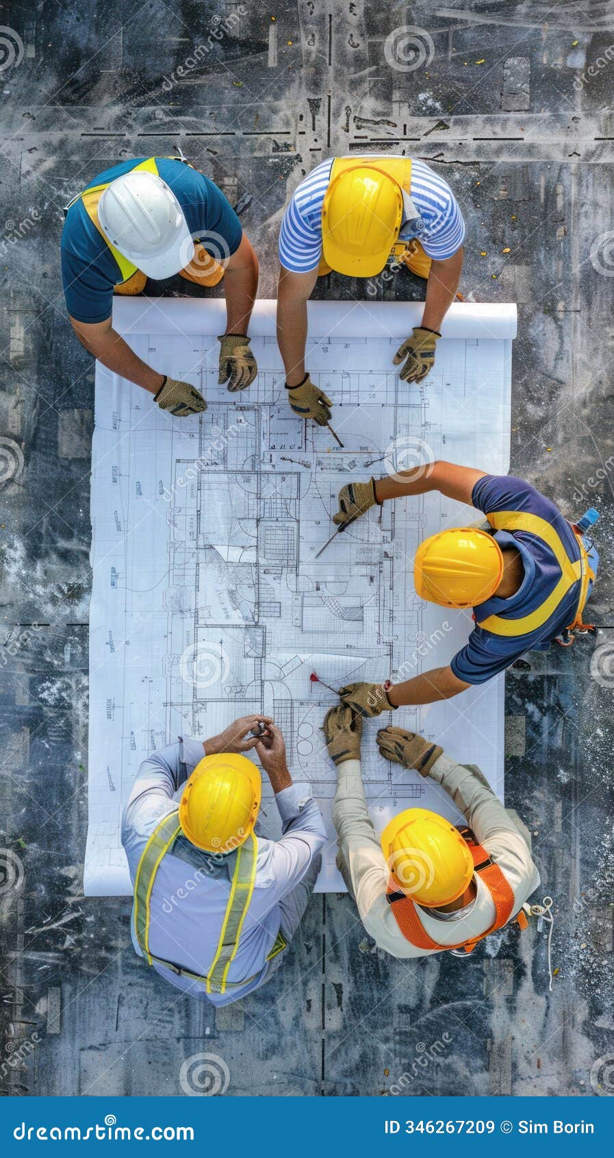 Conceptual Image of a Diverse Team of Construction Workers Stock ...