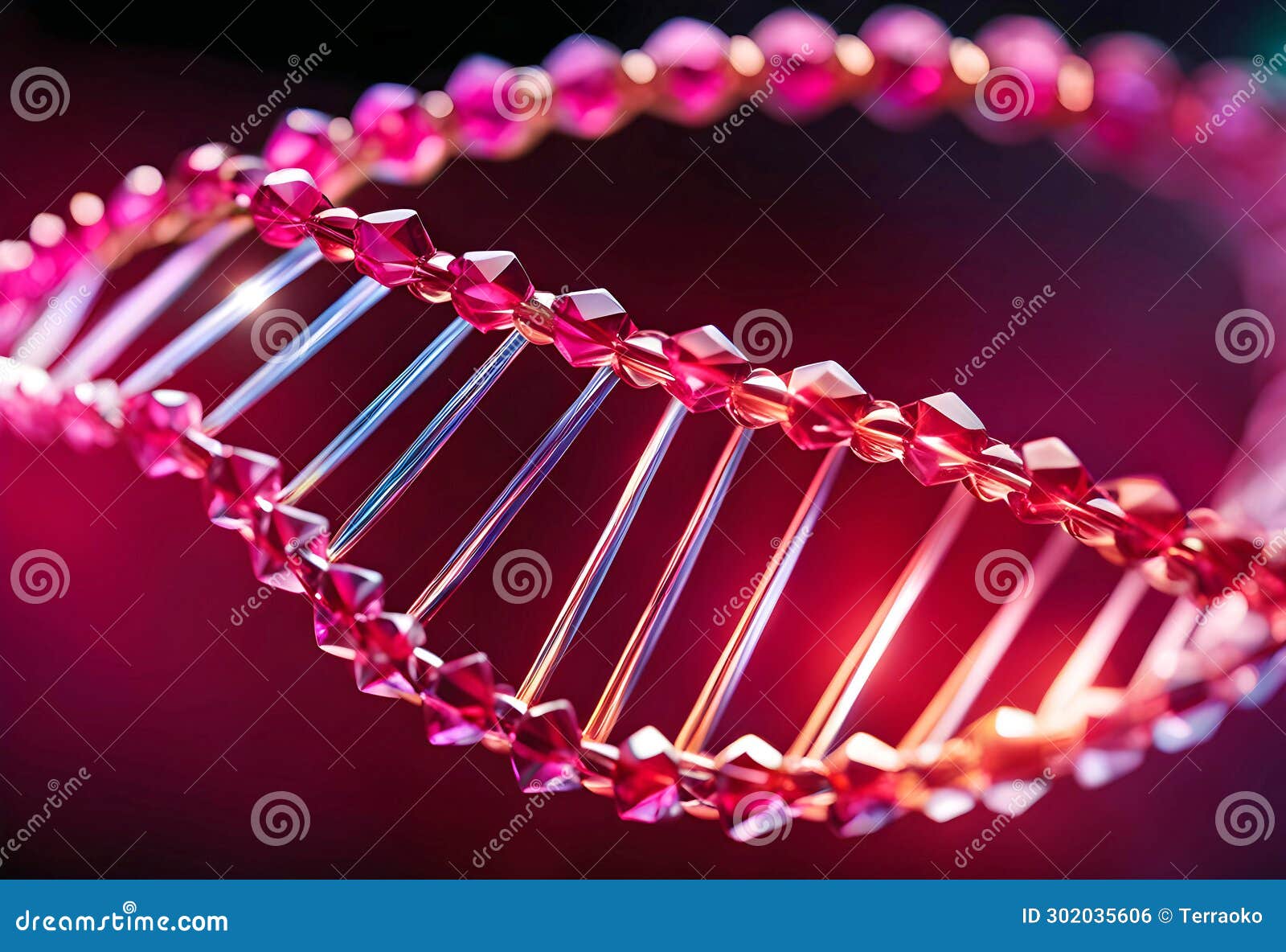 Conceptual Image of DNA Structure with Molecules, Illustrating Genetic ...