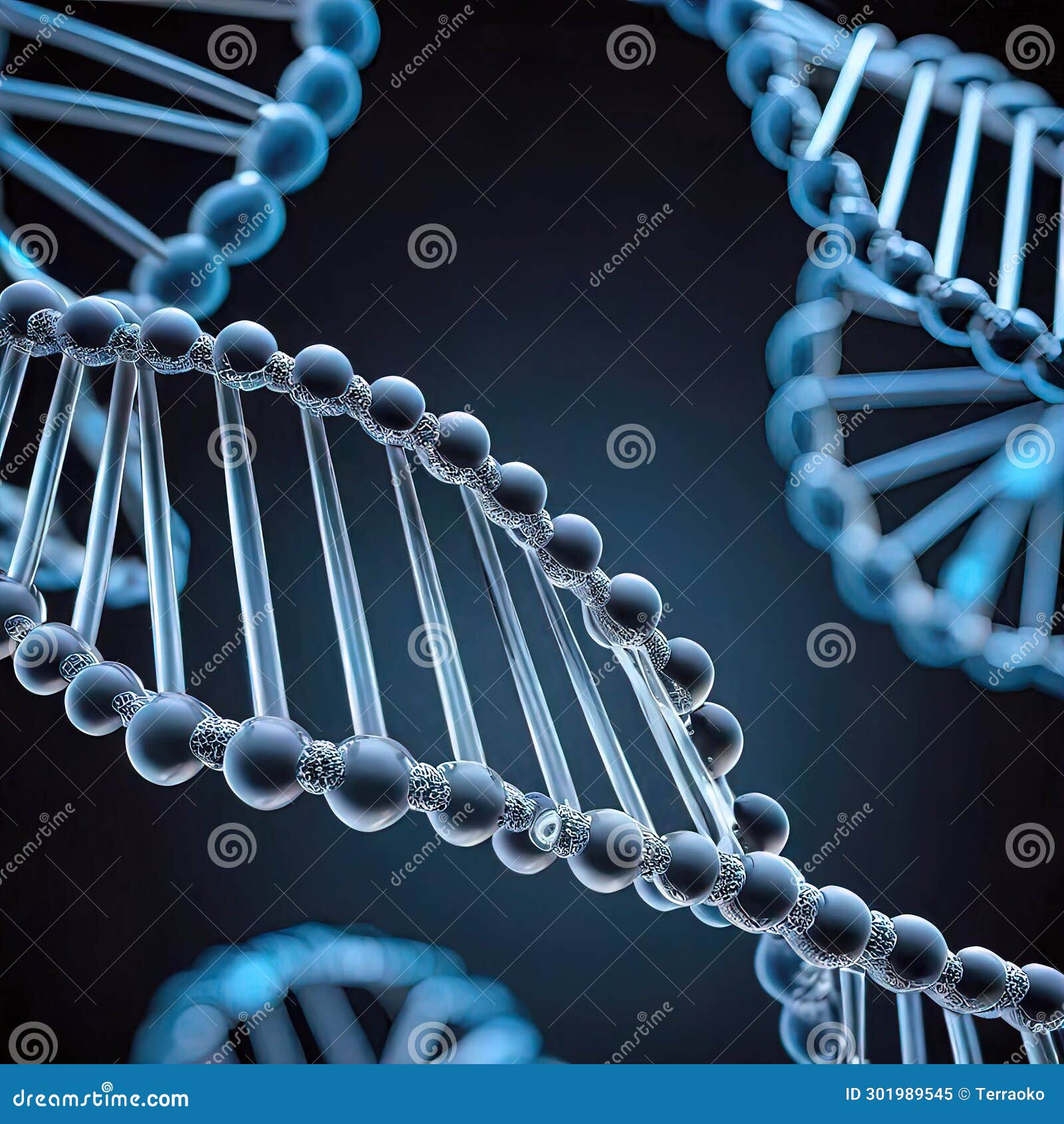 Conceptual Image of DNA Structure with Molecules, Illustrating Genetic ...