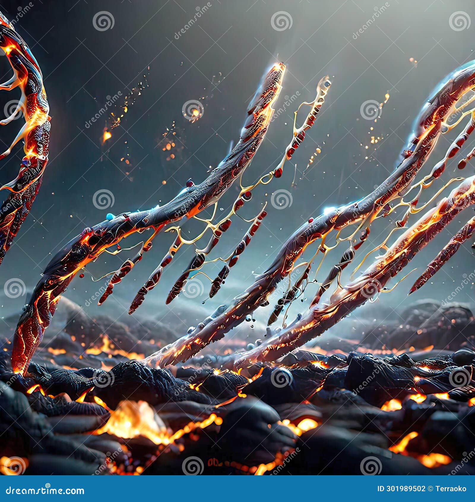 Conceptual Image of DNA Structure with Molecules, Illustrating Genetic ...