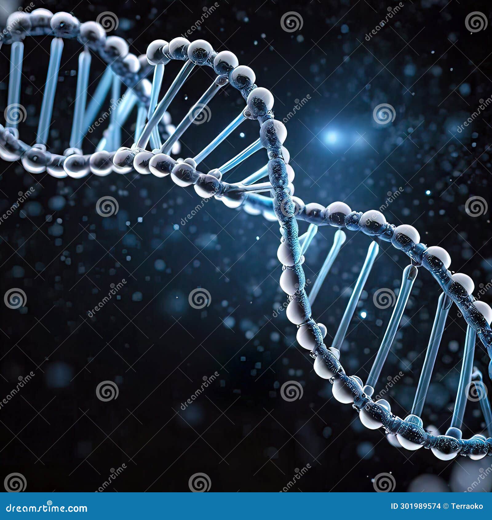 Conceptual Image of DNA Structure with Molecules, Illustrating Genetic ...