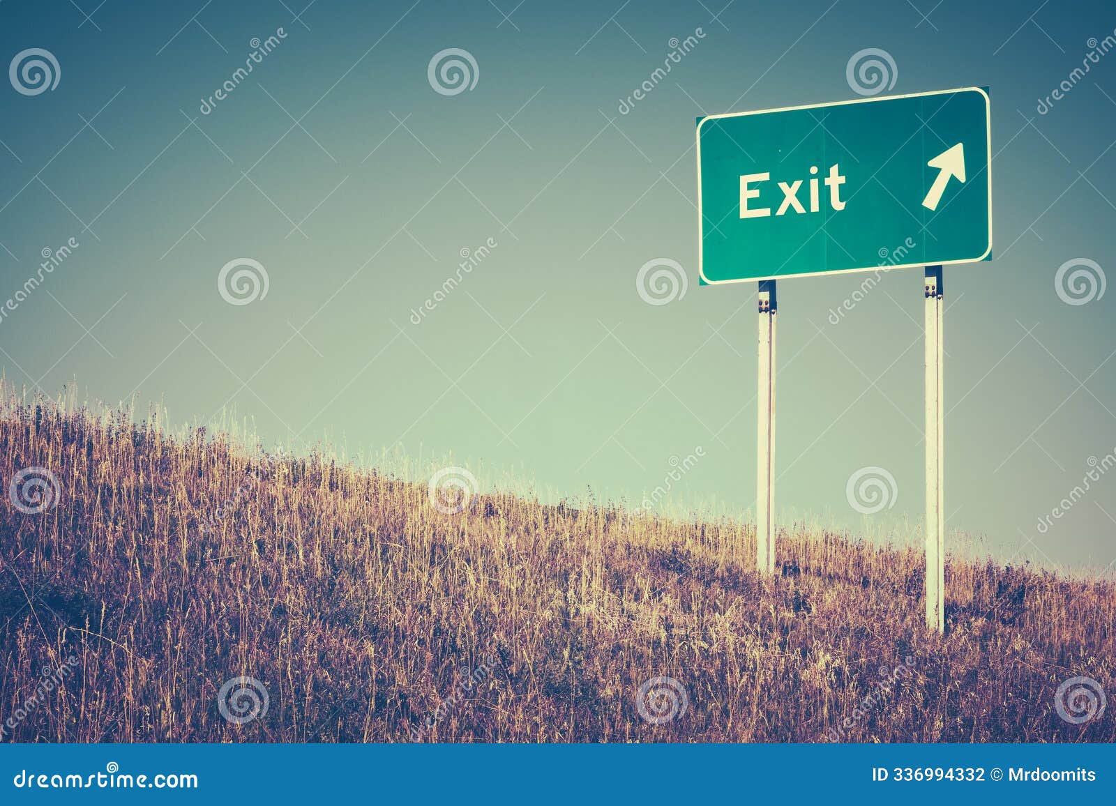 Exit Sign on a USA Freeway stock photo. Image of help - 336994332