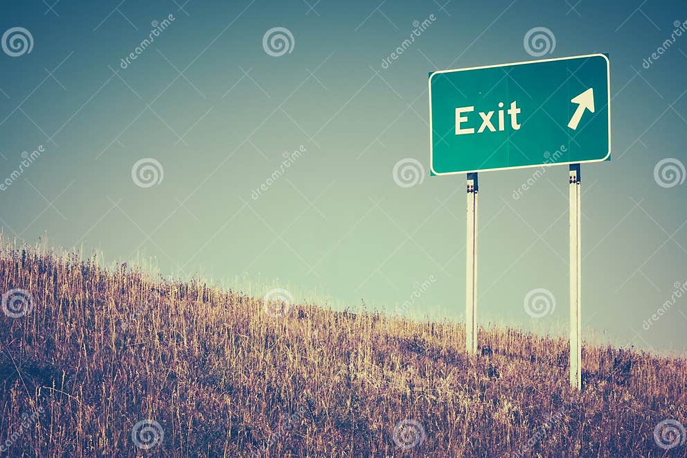 Exit Sign on a USA Freeway stock photo. Image of help - 336994332
