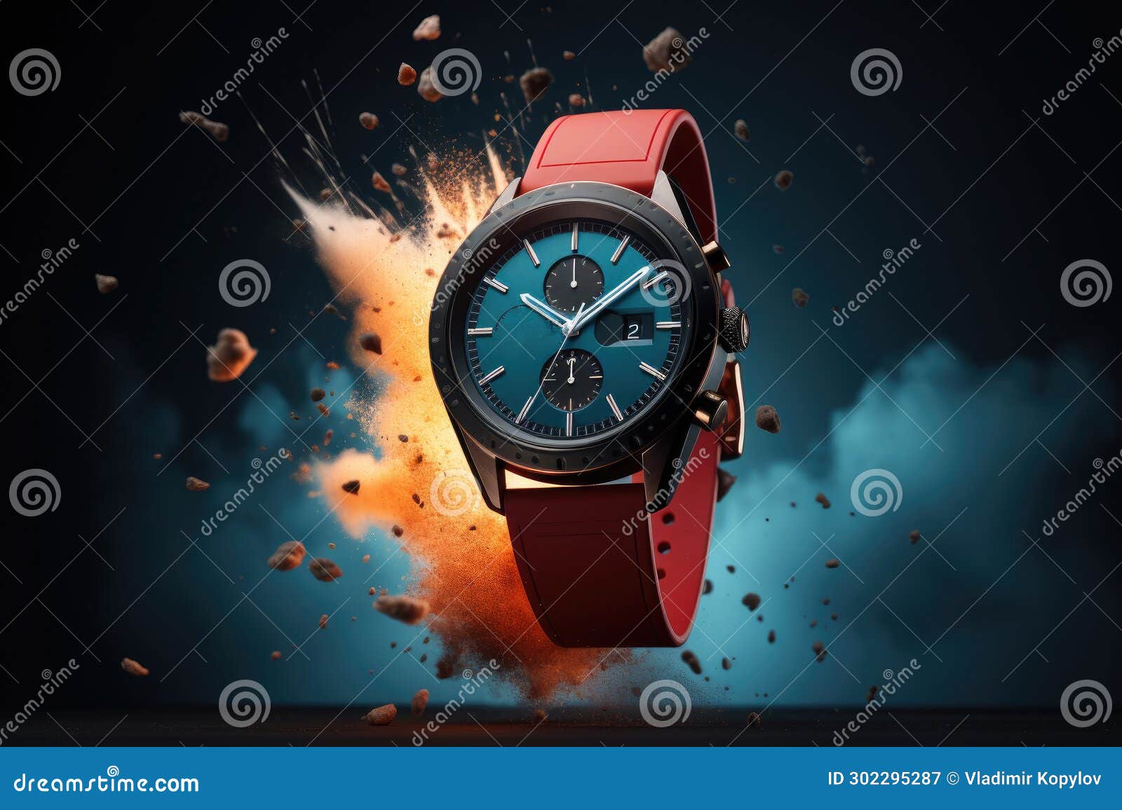 A Conceptual Image of an Exploding Clock in the Universe Stock ...