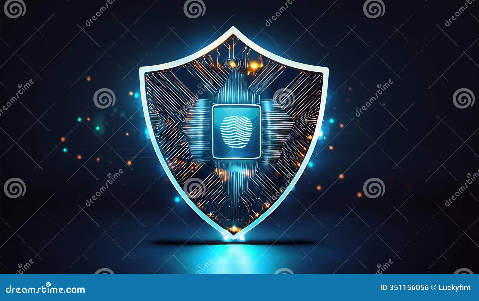 Conceptual Image of Glowing Shield Featuring Circuit Patterns and AI ...