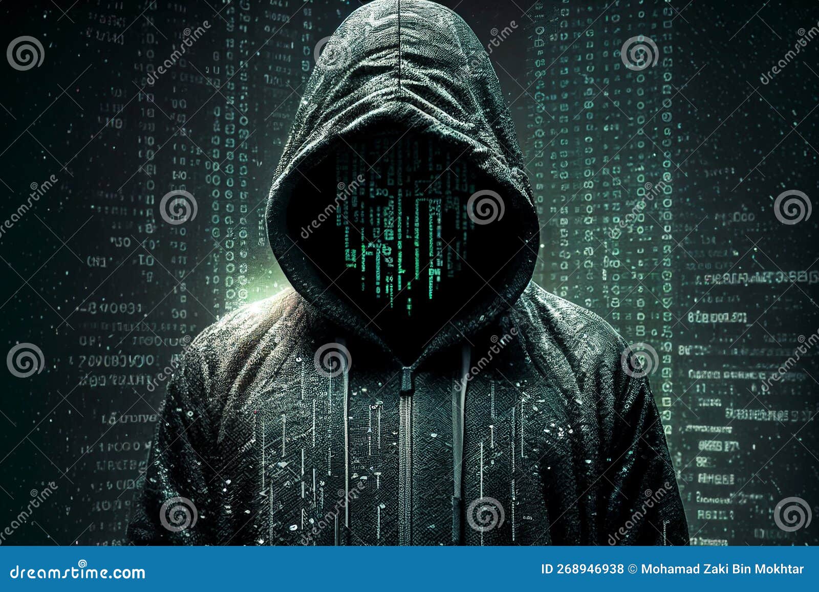 Conceptual Image of a Hacker Wearing Hoodie Stock Illustration ...