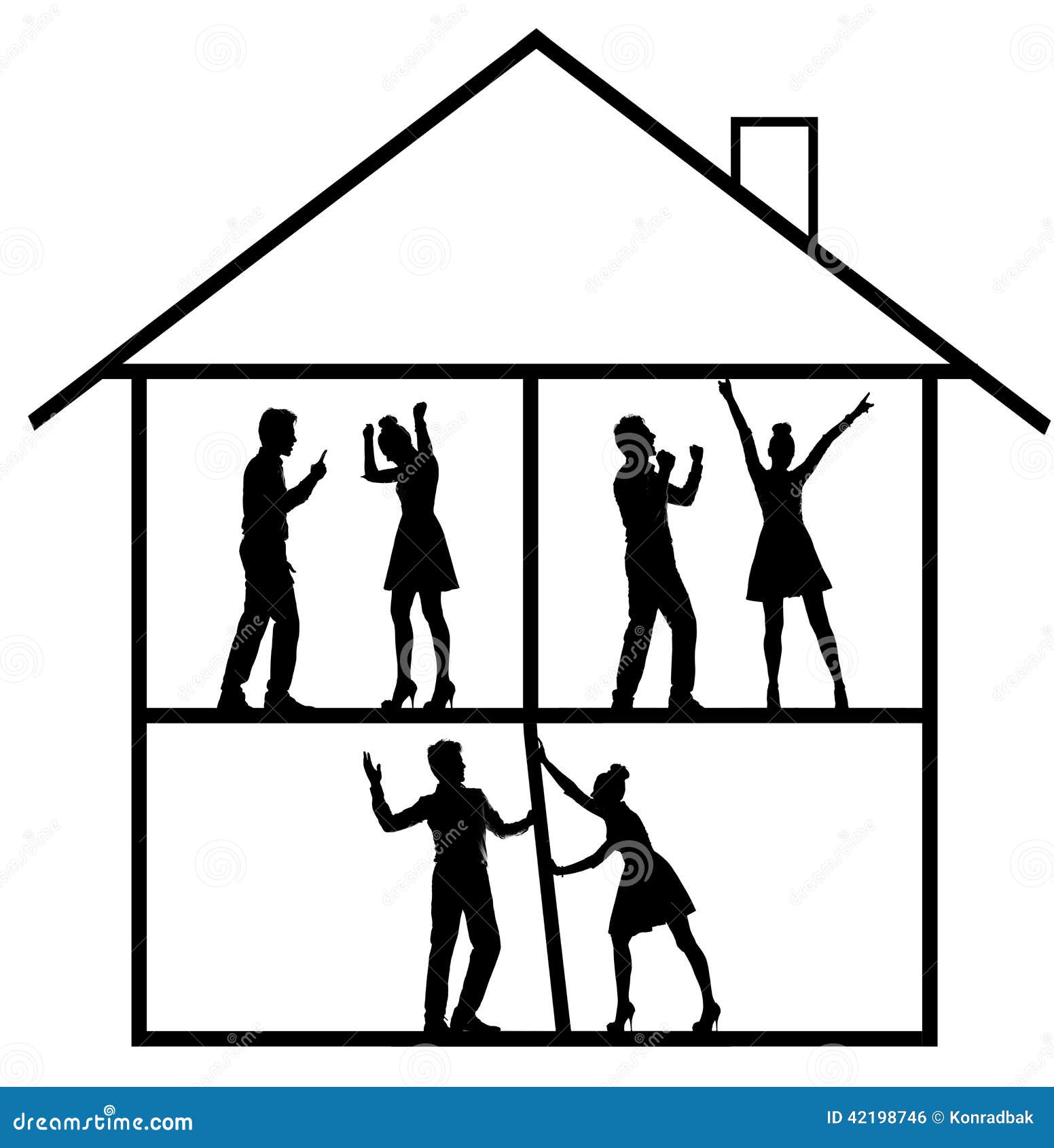 Homeowner Happy With Installation Of Insect Protection. Worker In ...