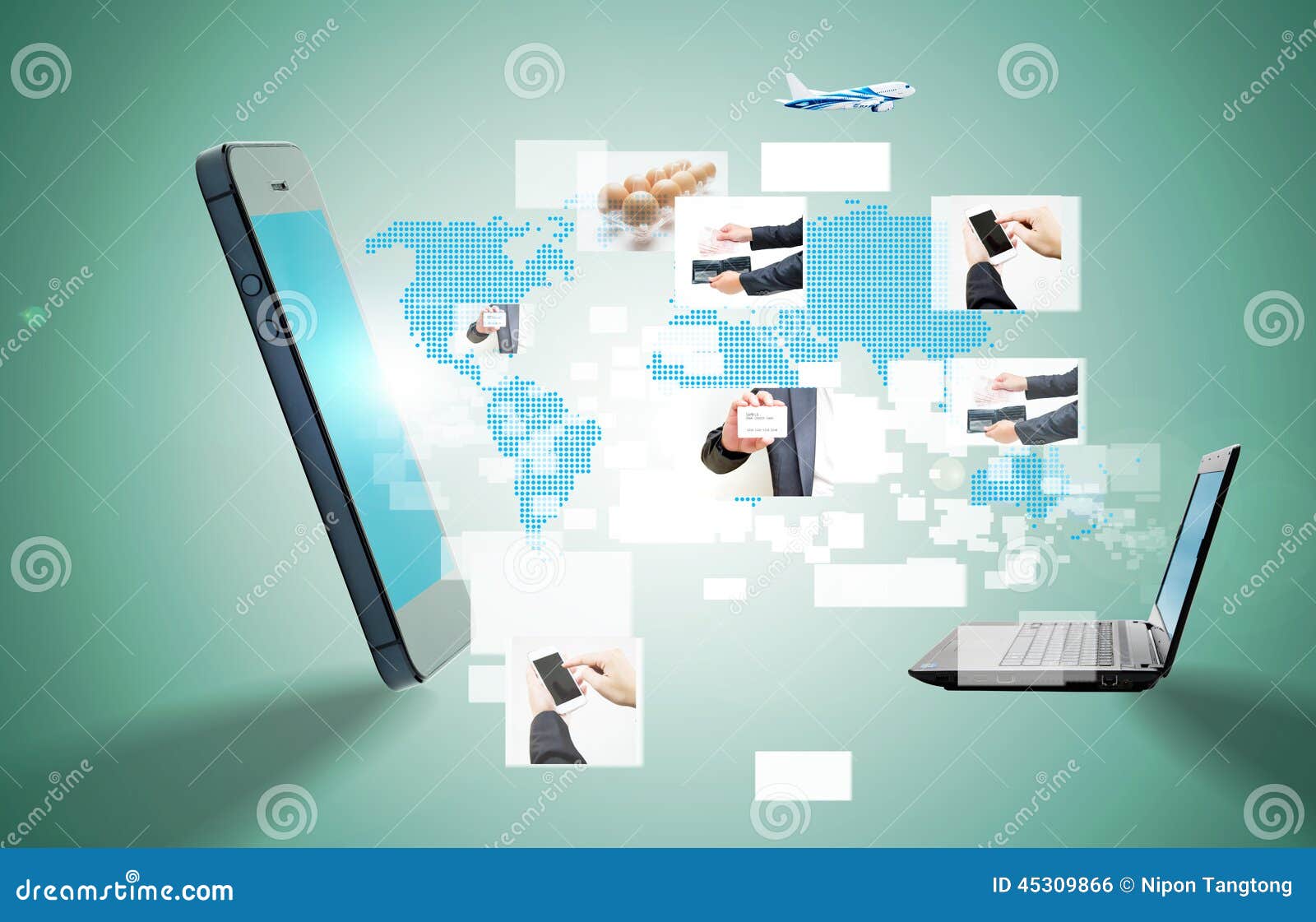 Conceptual Image about How a Smartphone Wireless Connection Tech Stock ...