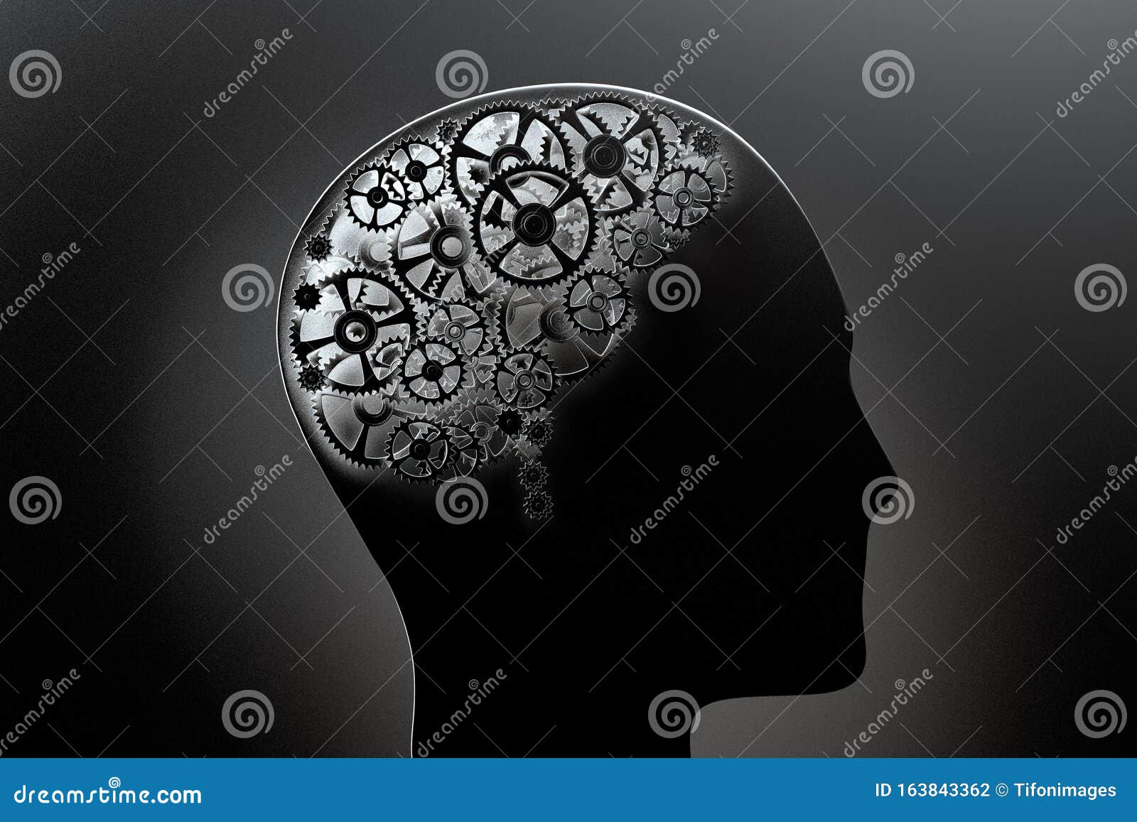 A Conceptual Image of a Human Brain Made of Cogwheels Stock ...