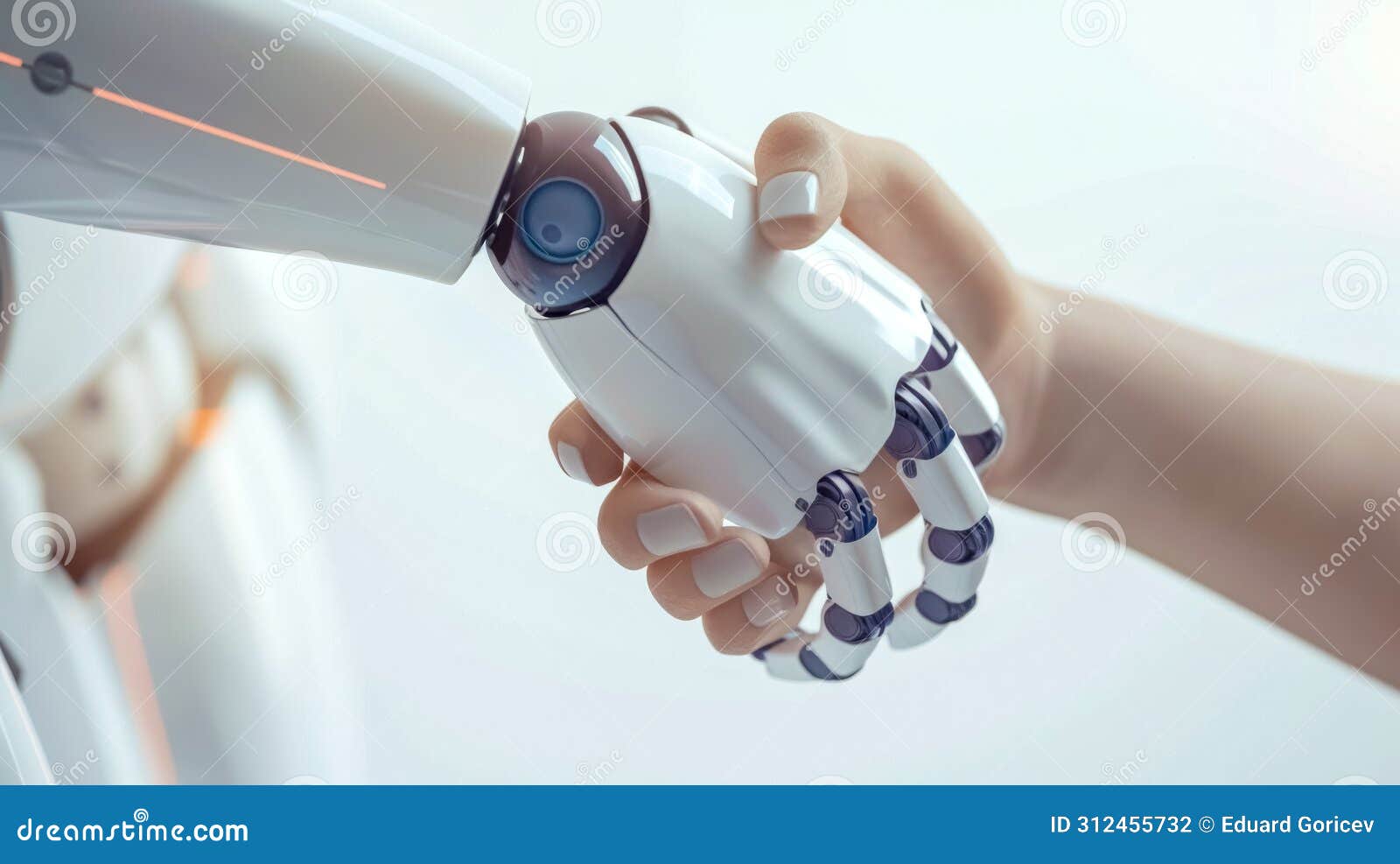 Human Handshake with Advanced Robot Arm Stock Photo - Image of ...