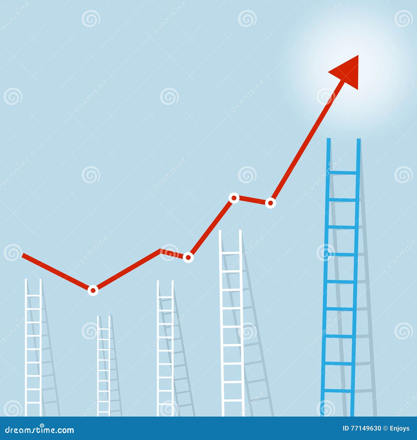 Conceptual Image with Ladder Reaching Increasing Graph Stock ...