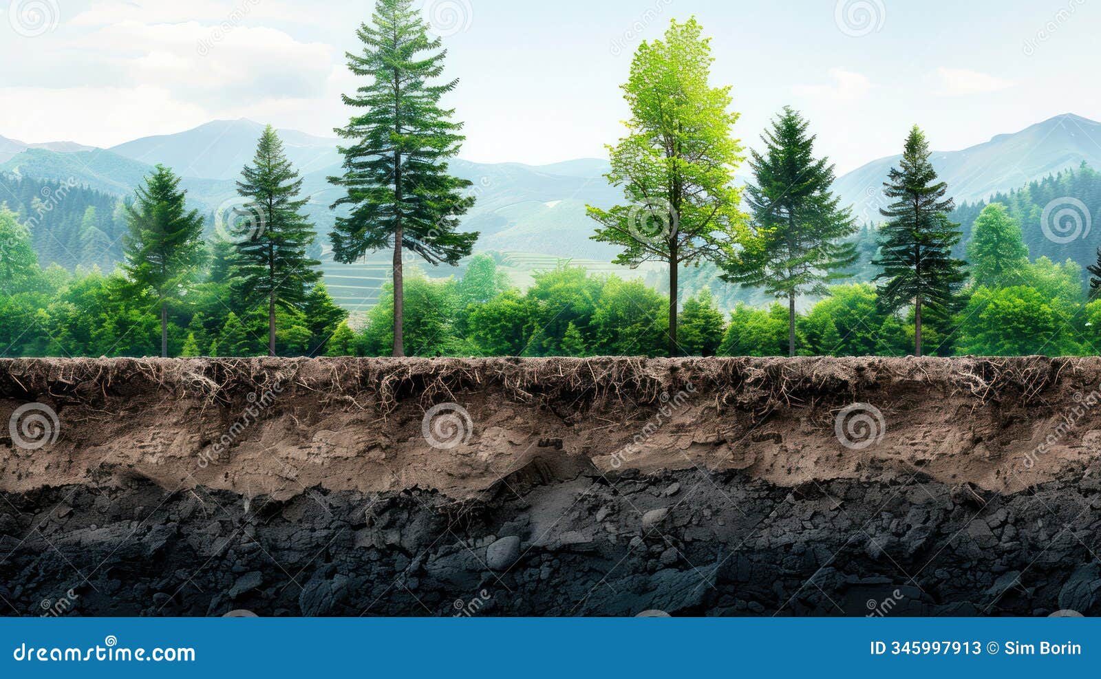 Conceptual Image of the Layers of a Forest Stock Illustration ...