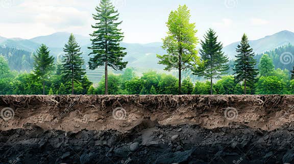 Conceptual Image of the Layers of a Forest Stock Illustration ...