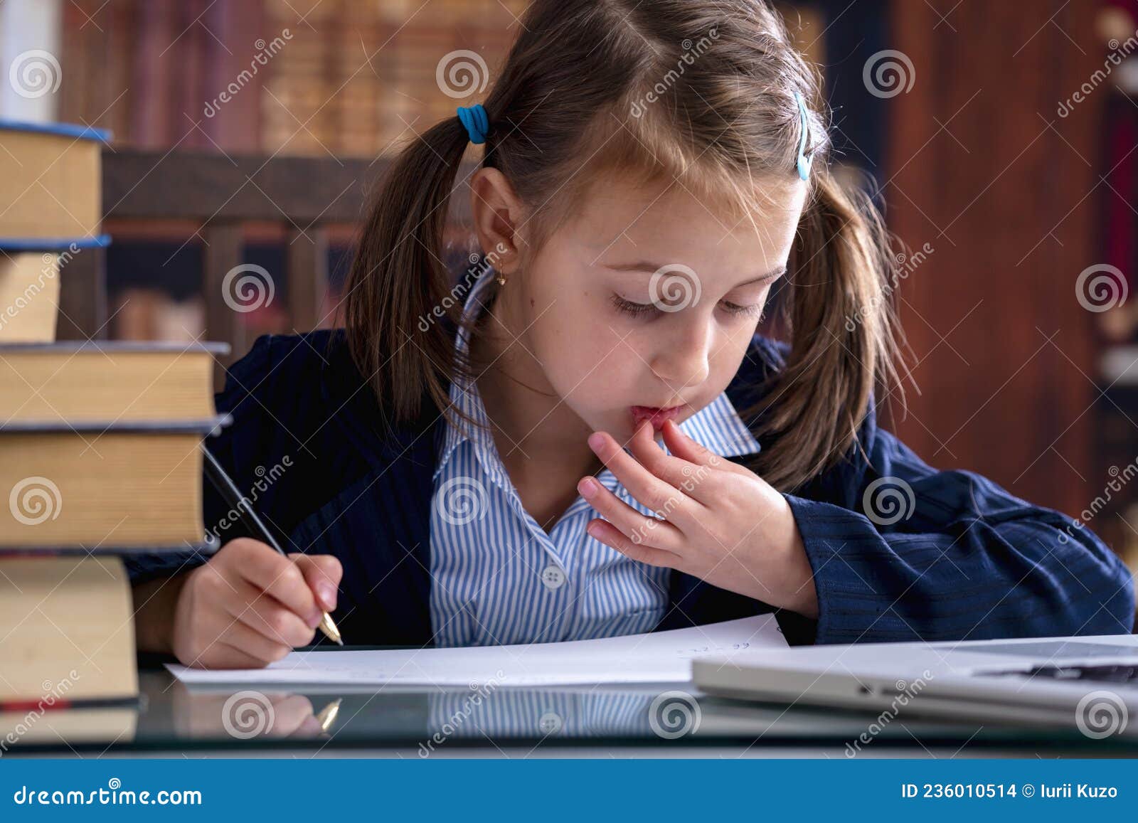 Conceptual Image: Learning Process. Young Beautiful Girl Learning with ...