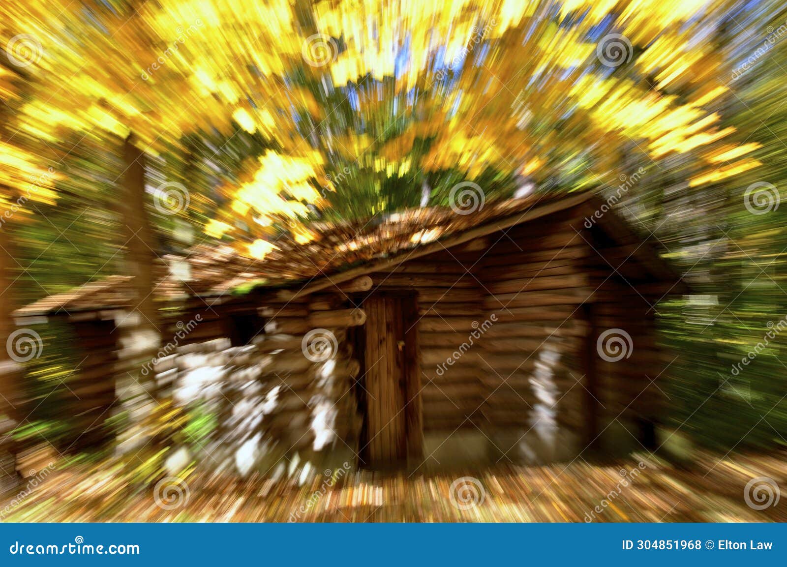 Conceptual Image of a Log House Background with a Zoom Movement Effect ...