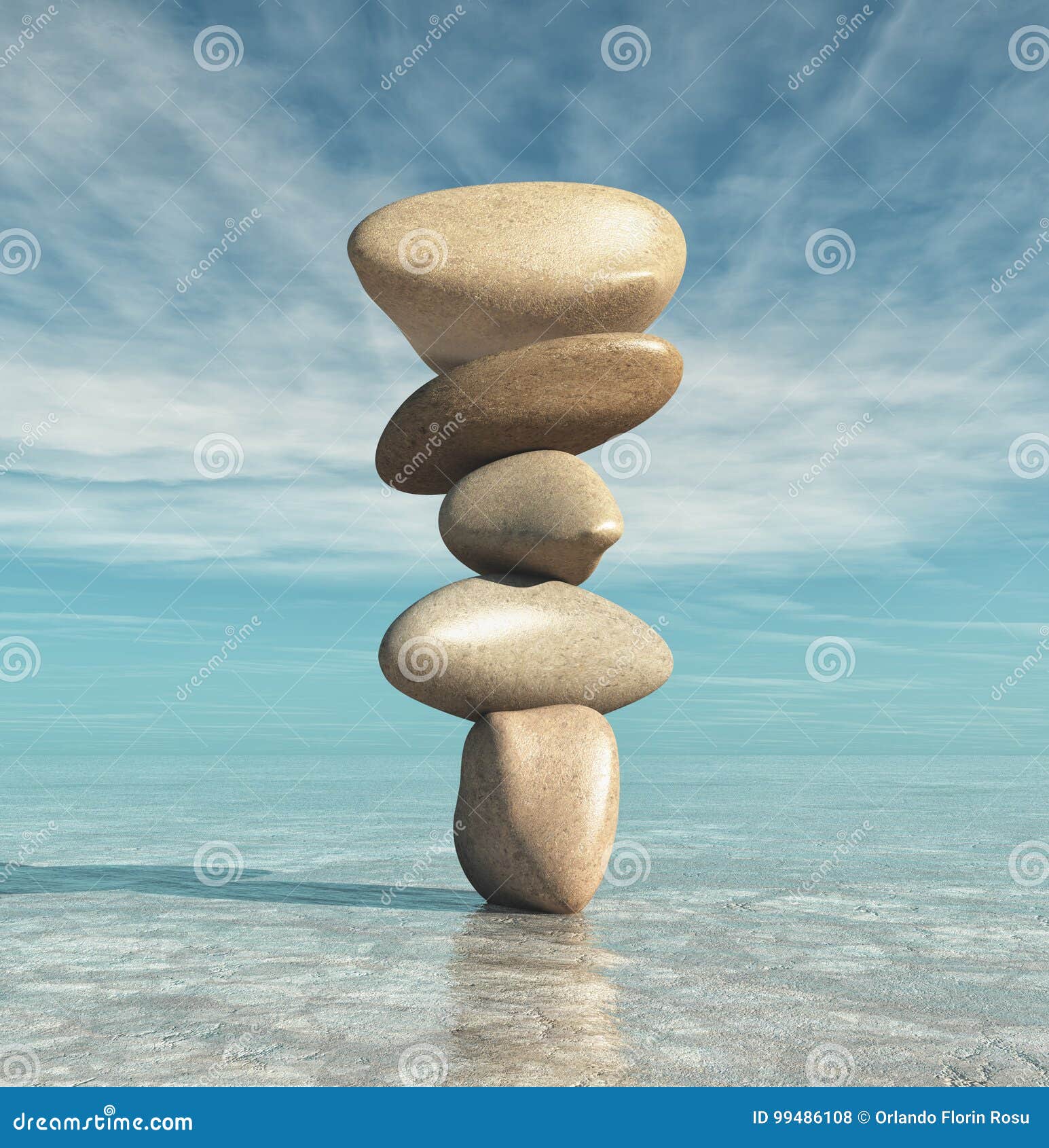 Conceptual of Image with Meditation Stones Stock Illustration ...
