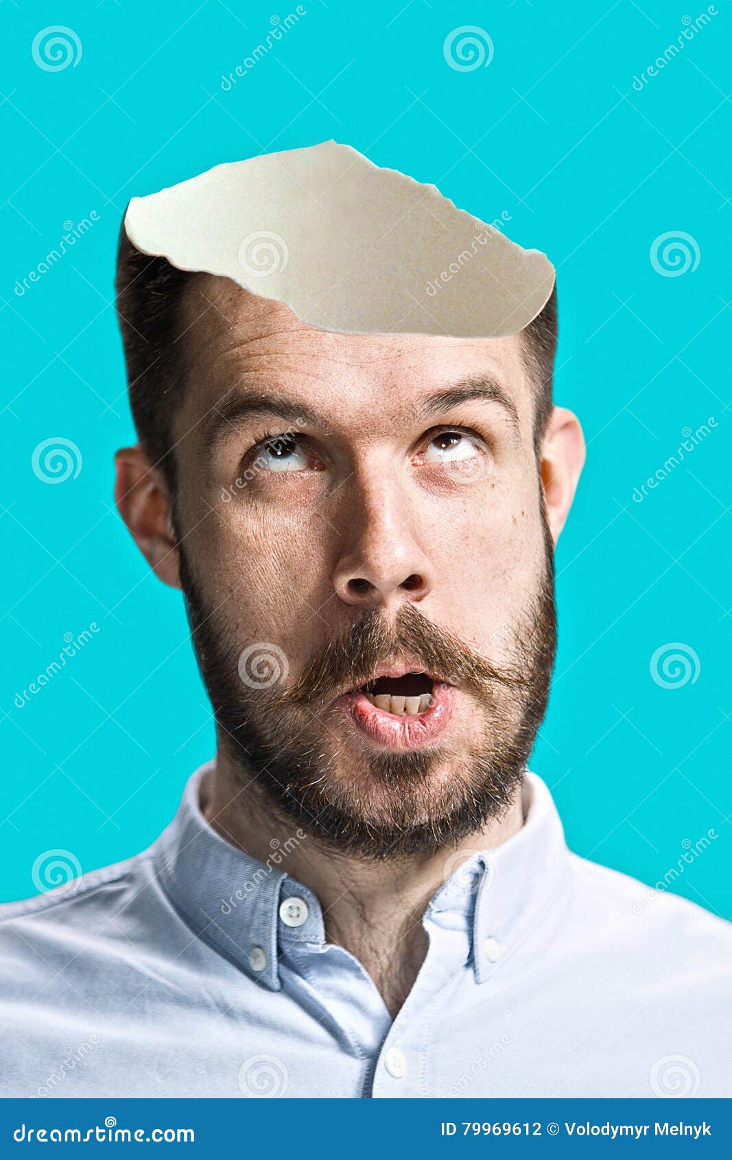 Conceptual Image of a Open Minded Man Stock Photo - Image of brain ...