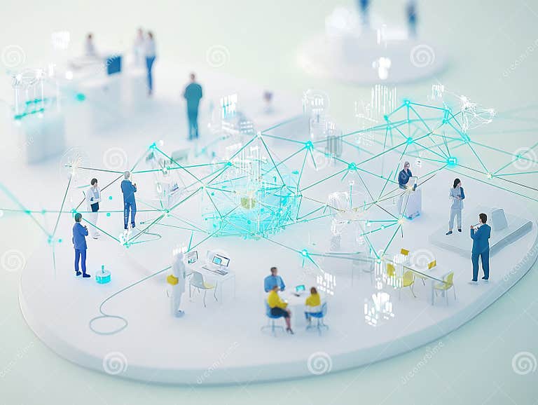 A Conceptual Image of People Interacting with Technology, Symbolizing ...