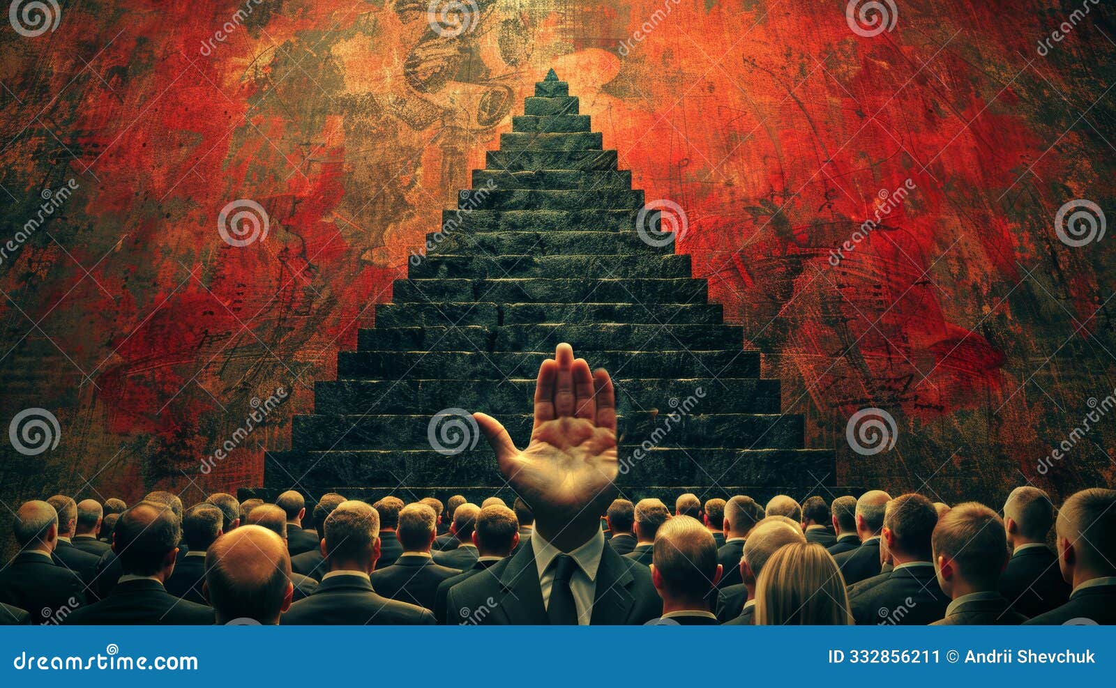 A Pyramid Made of Businesspeople Symbolizing Hierarchy and Power Stock ...