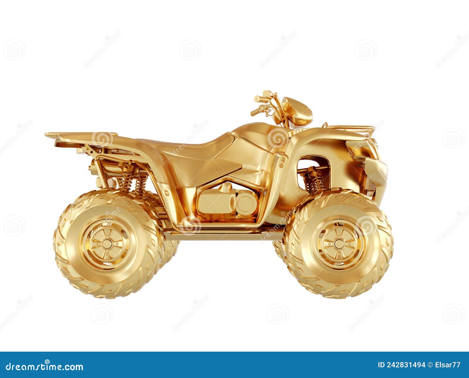 Conceptual Image of a Quad Bike on a White Background. 3d Render Stock ...
