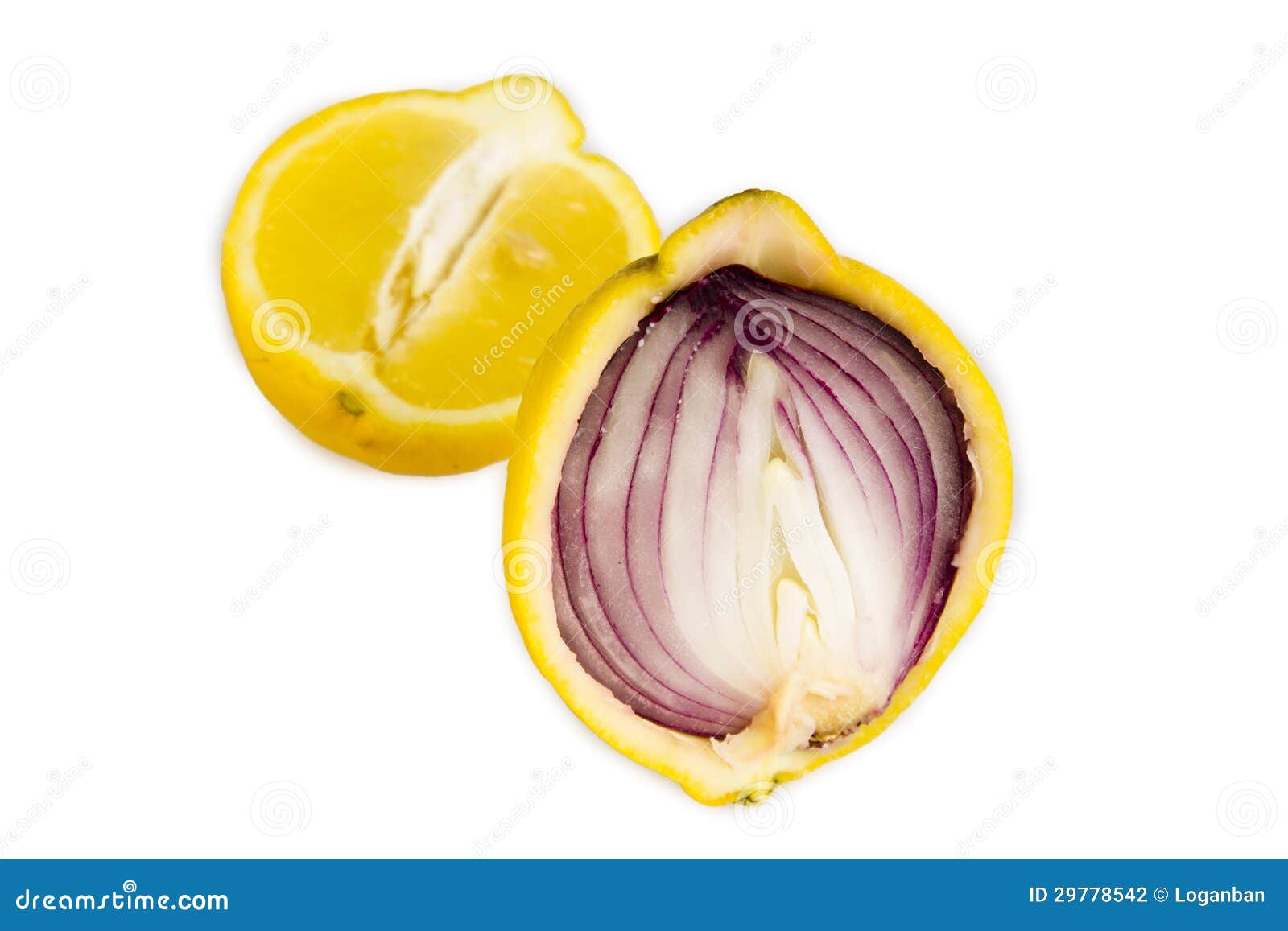 Red Onion Inside Yellow Lemon Stock Photo - Image of magenta, citrus ...