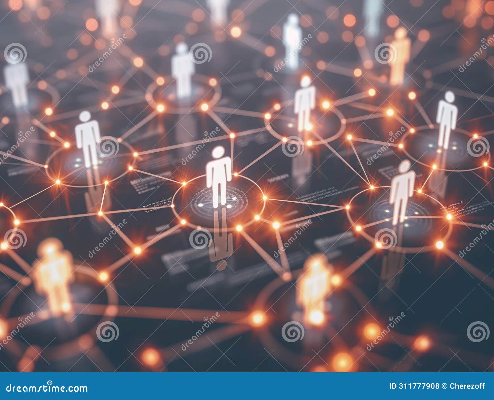 Network of Connected Human Icons Stock Photo - Image of social ...