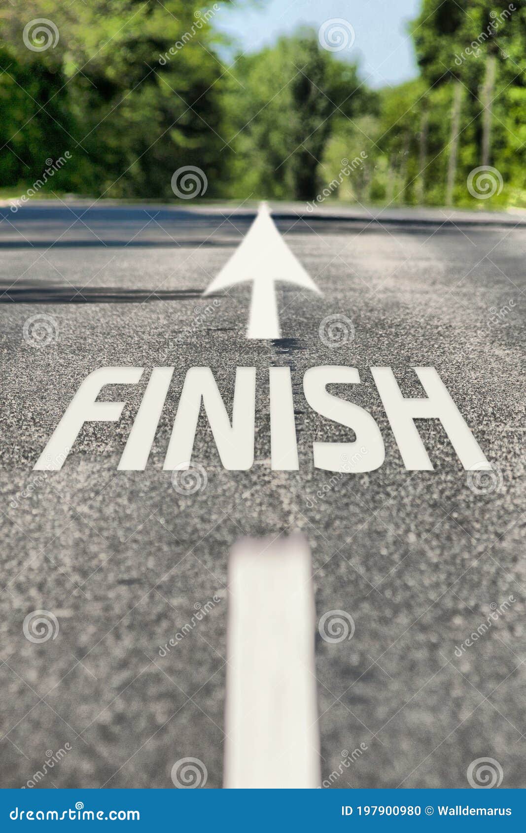 Conceptual Image of Road with the Word Finish Stock Illustration ...