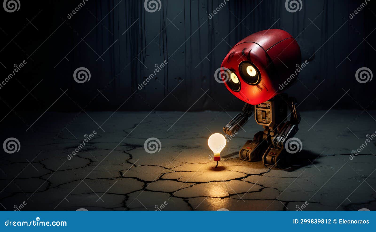 Conceptual Image of a Robot and a Light Bulb, Symbolizing AI and ...