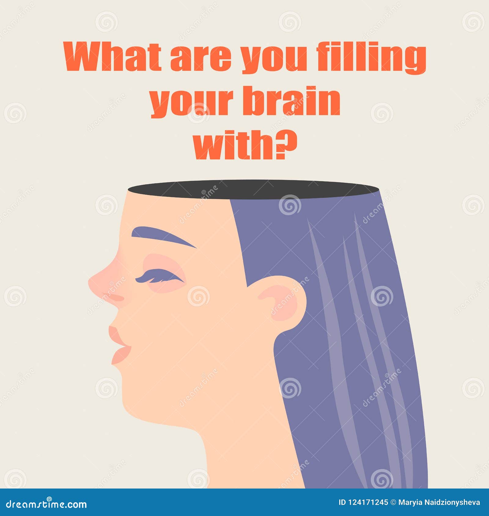 Conceptual Image of Secrets of the Human Brain. Stock Vector ...