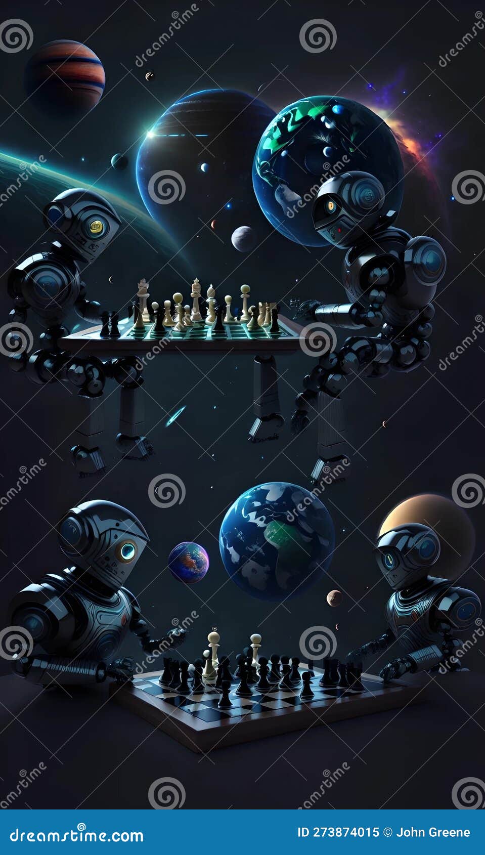 A Conceptual Visualization of Two Robots Playing Chess, Generated by AI ...