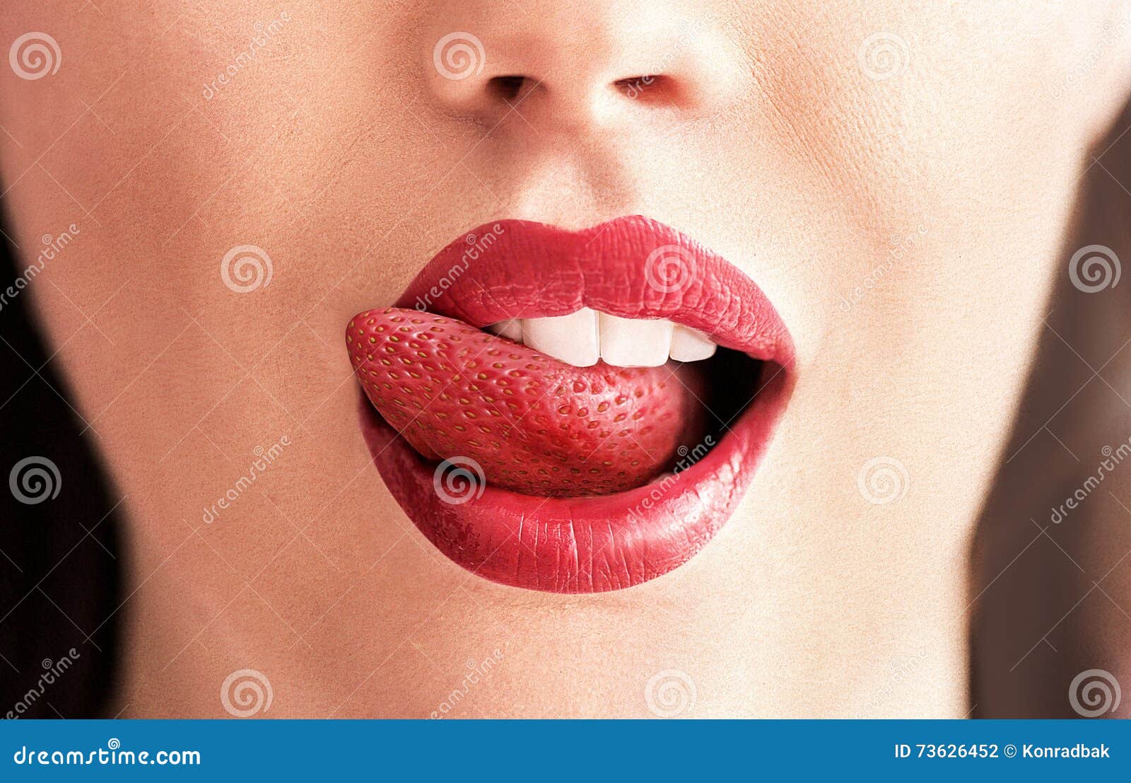 Conceptual Image of a Strawberry Tongue Stock Photo - Image of berry ...