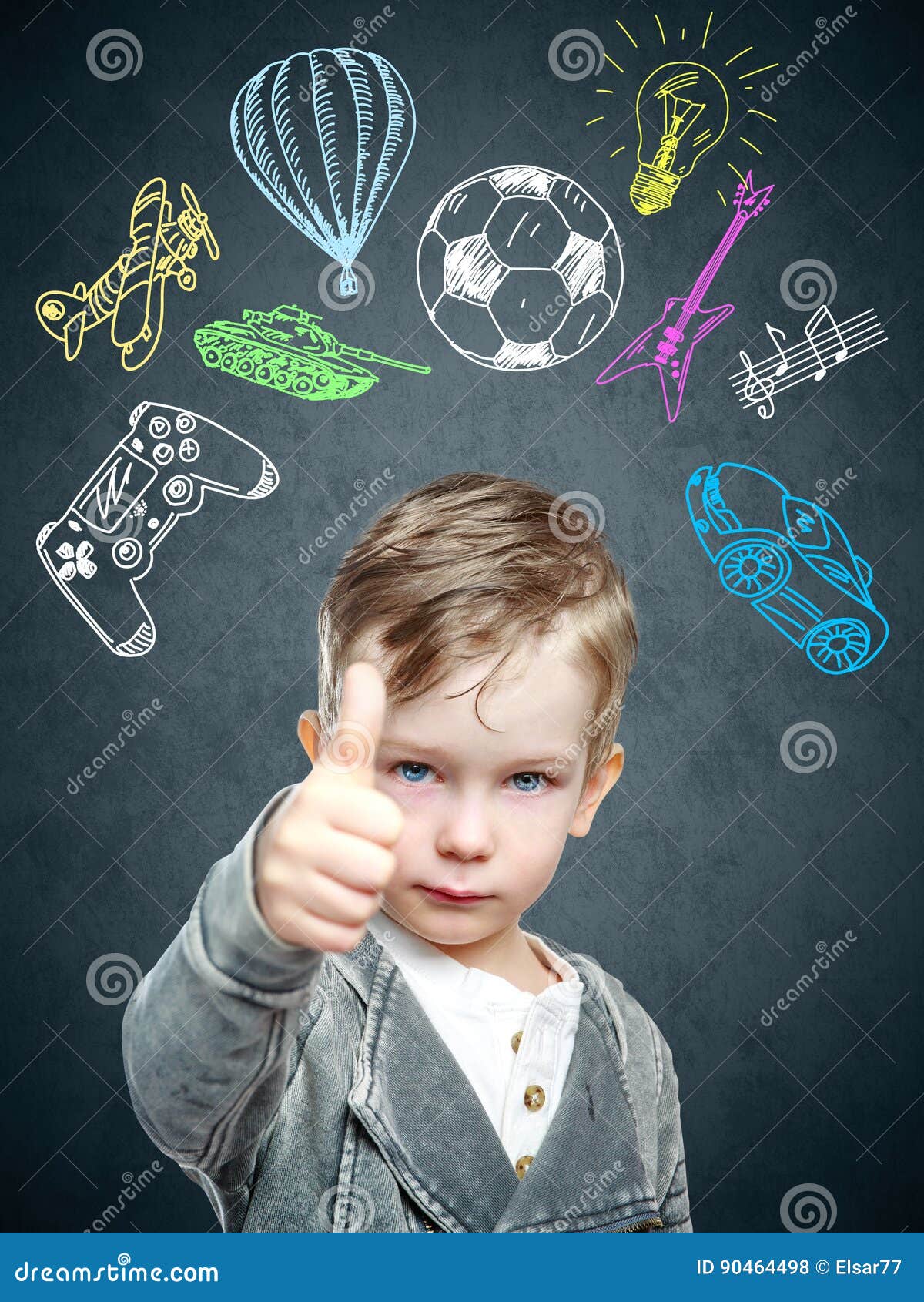 A Conceptual Image of a Thinking Child Stock Photo - Image of happy ...