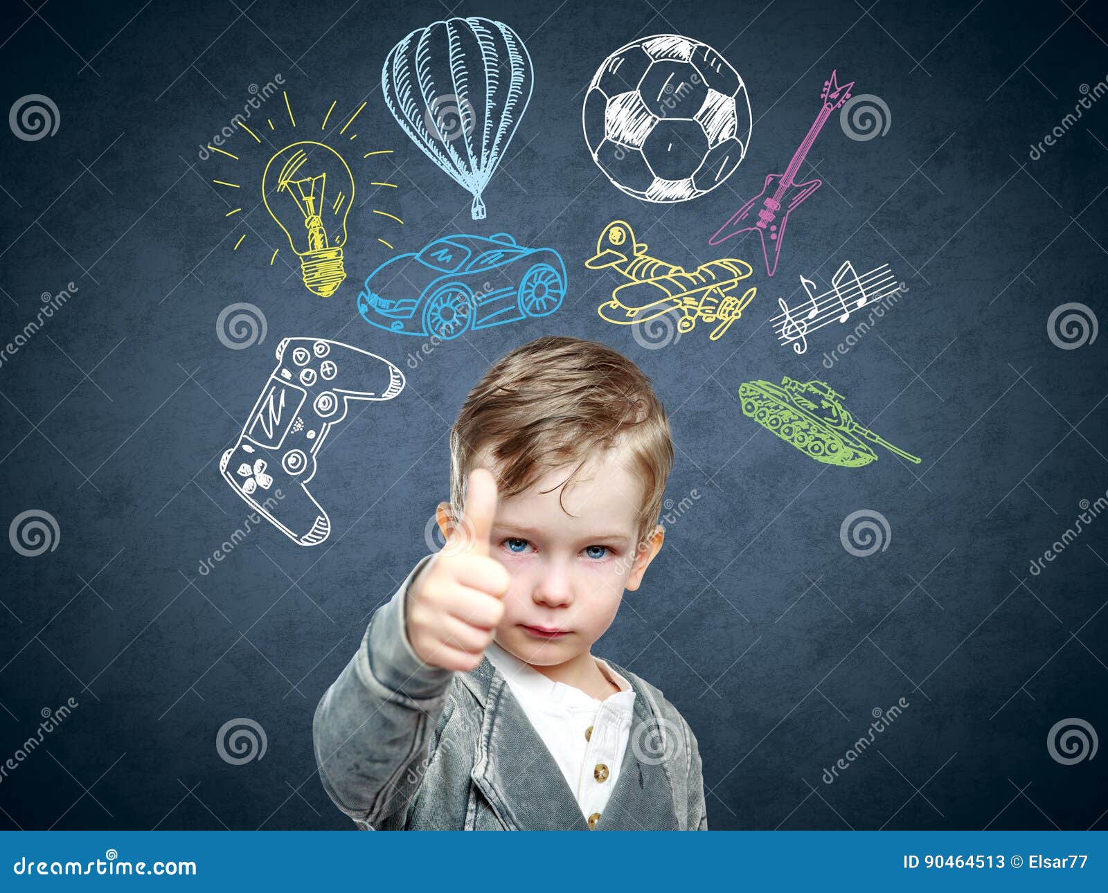 A Conceptual Image of a Thinking Child Stock Image - Image of green ...