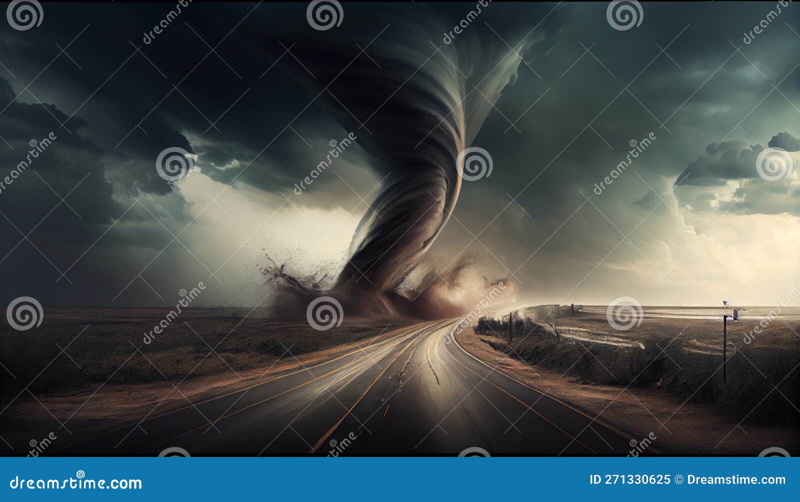Tornado Approaching A Country Road Stock Image | CartoonDealer.com ...