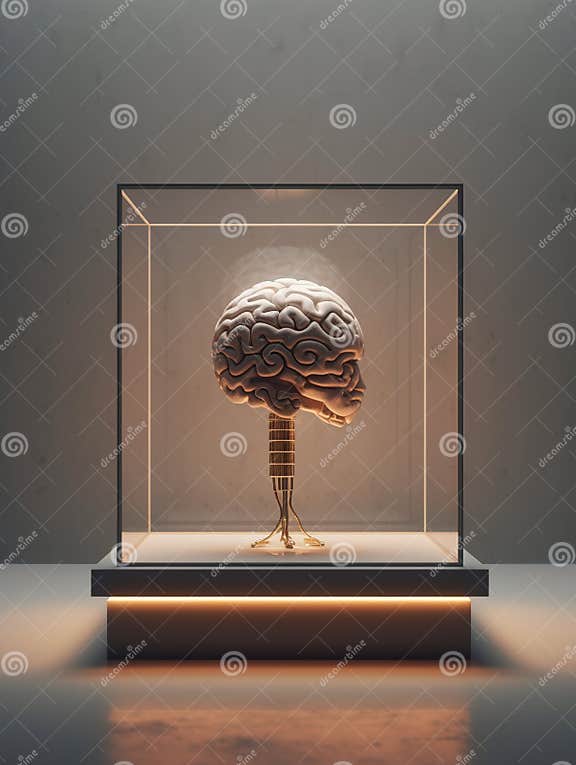 The Conceptual Image Which Symbolizes Interrelation Between A Human Brain The Massif Of