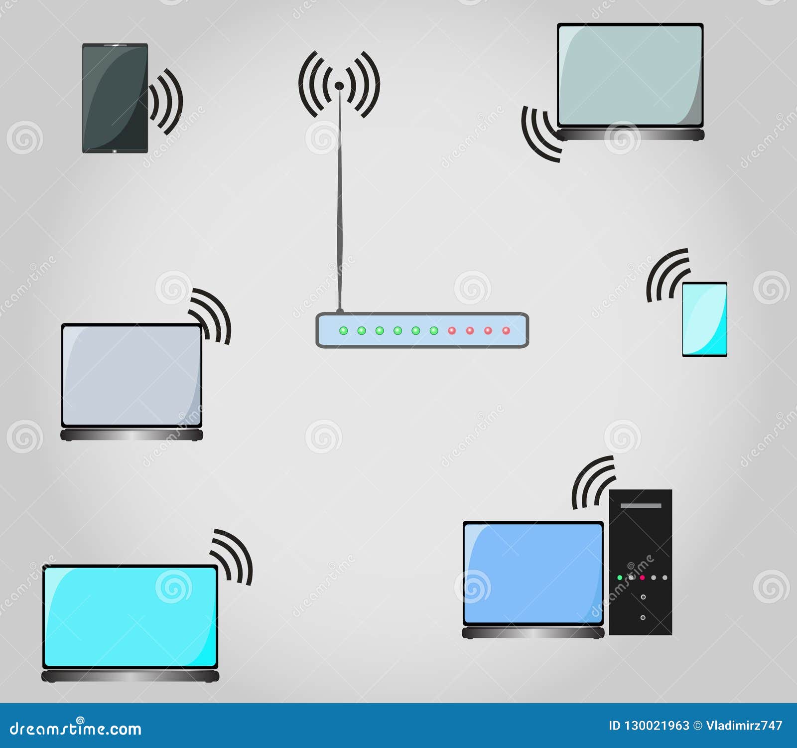 Conceptual Image of the Wi Fi Network Stock Vector - Illustration of ...