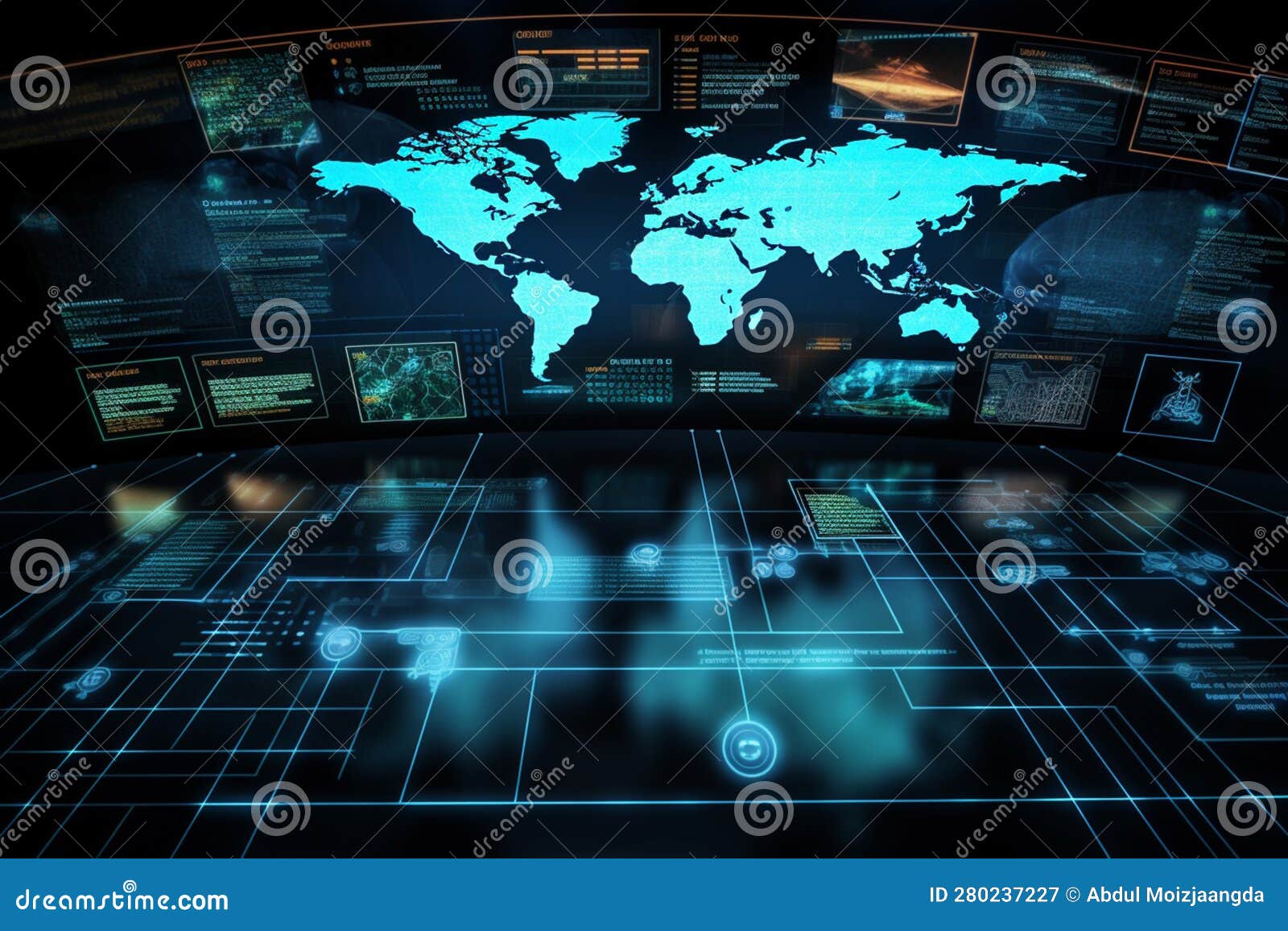 Conceptual Interface Screen Displaying the Intricate World of Internet ...