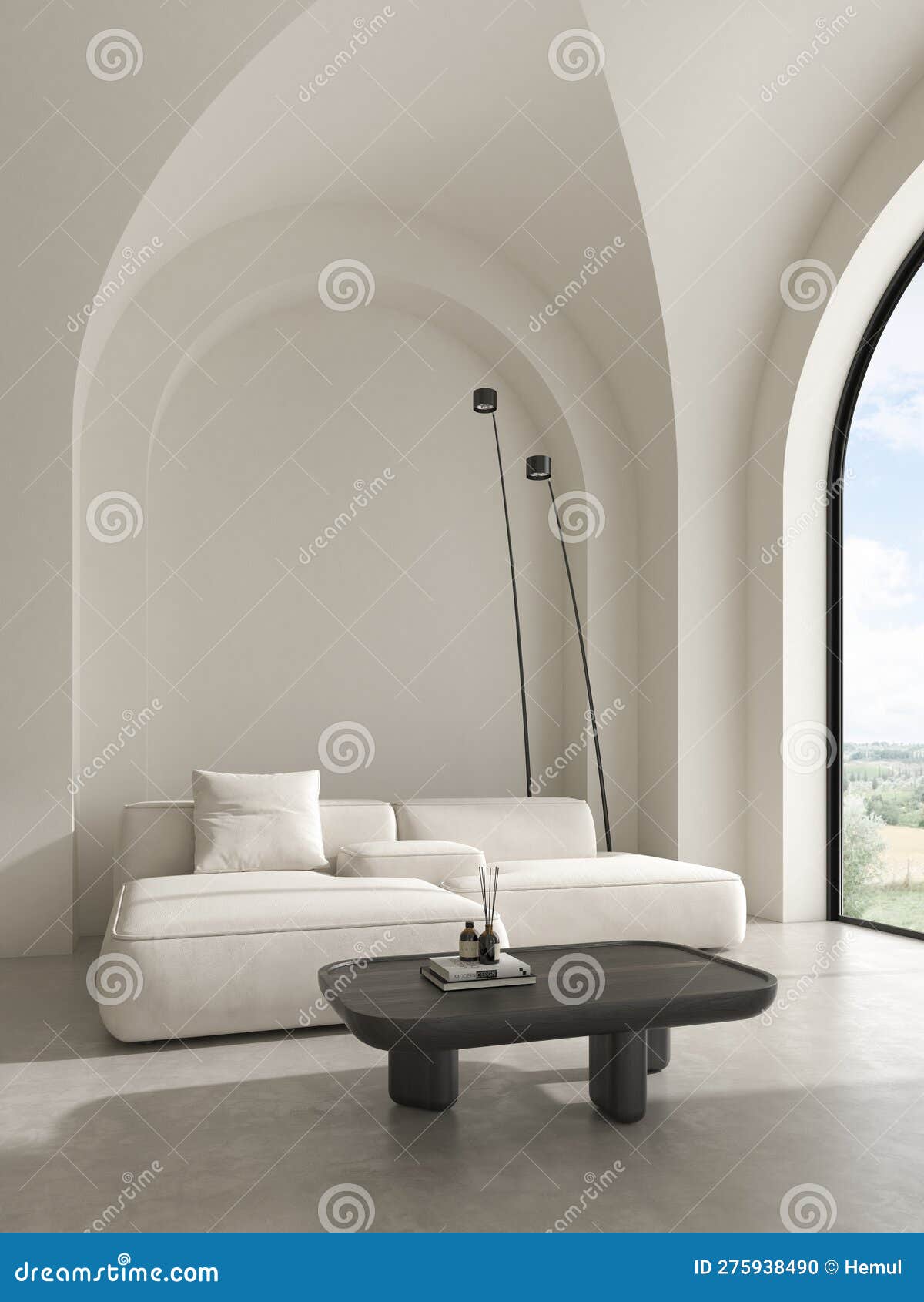 Arched Ceiling And Timber Beams In Farmhouse Hallway. Rustic Style ...