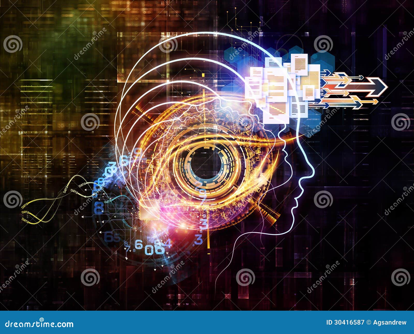 Conceptual Knowledge stock illustration. Illustration of communication ...