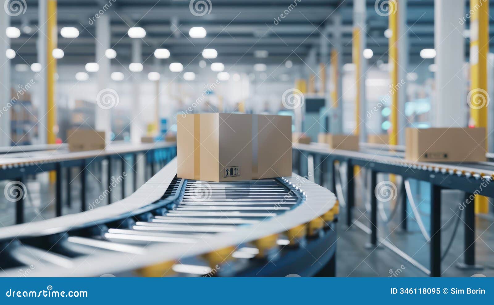 Conceptual Layout of Distribution Center Illustrating Workflow Stock ...