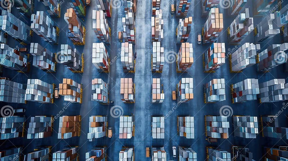 Conceptual Layout of Distribution Center Illustrating Workflow Stock ...