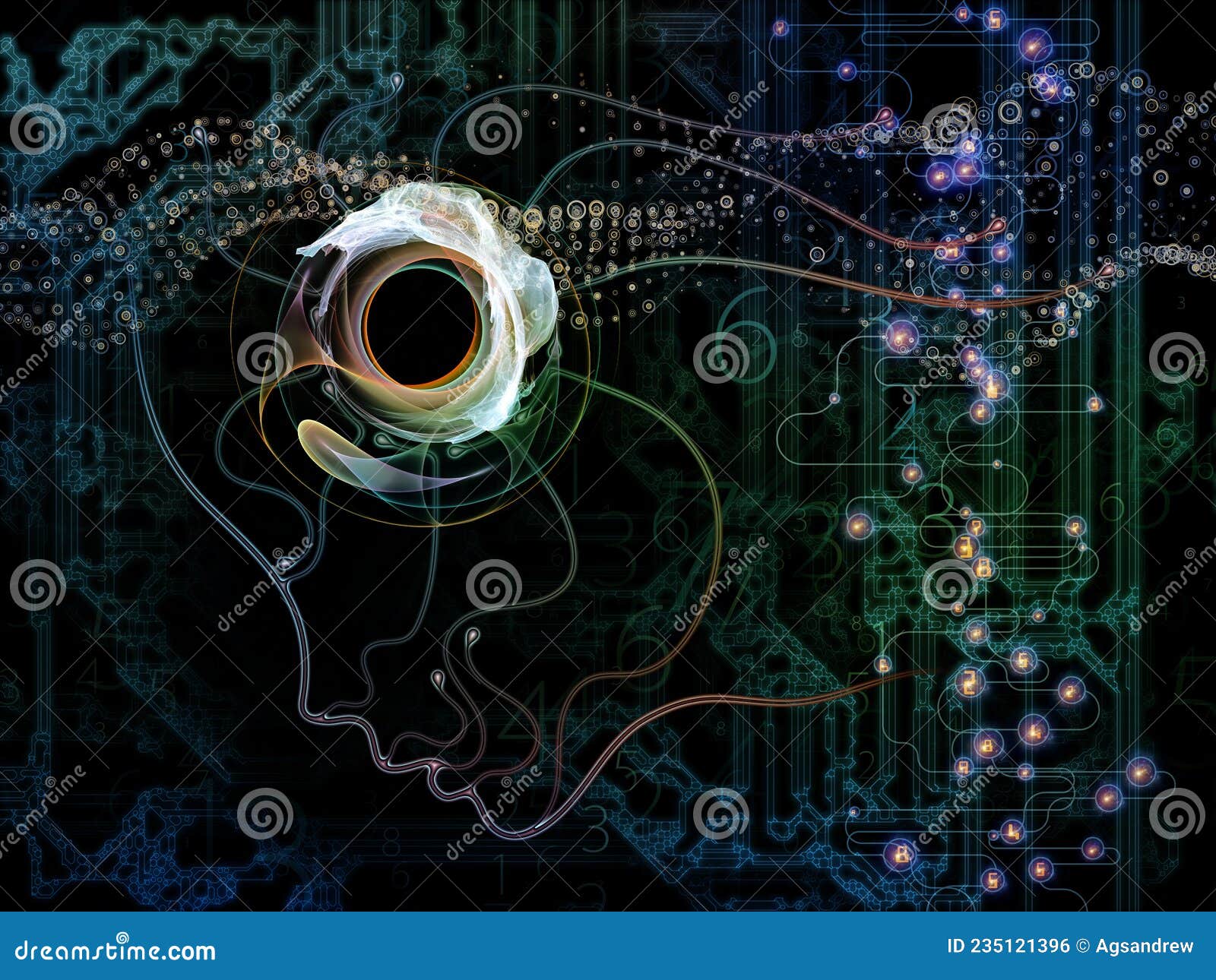 Conceptual Machine Consciousness Stock Illustration - Illustration of ...