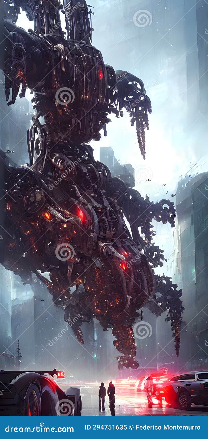 Conceptual Mechanical Machine Illustration Stock Illustration ...