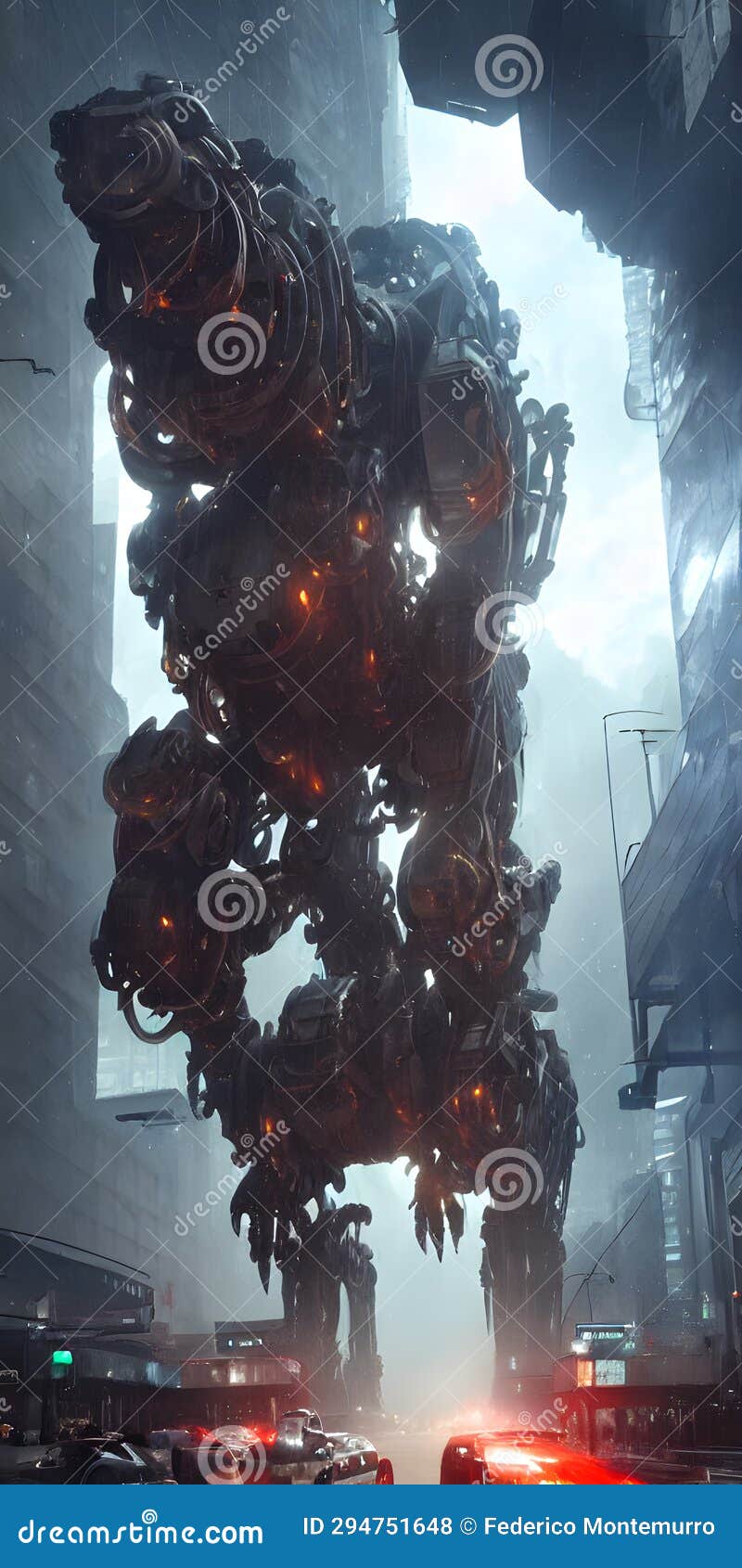 Conceptual Mechanical Machine Illustration Stock Illustration ...