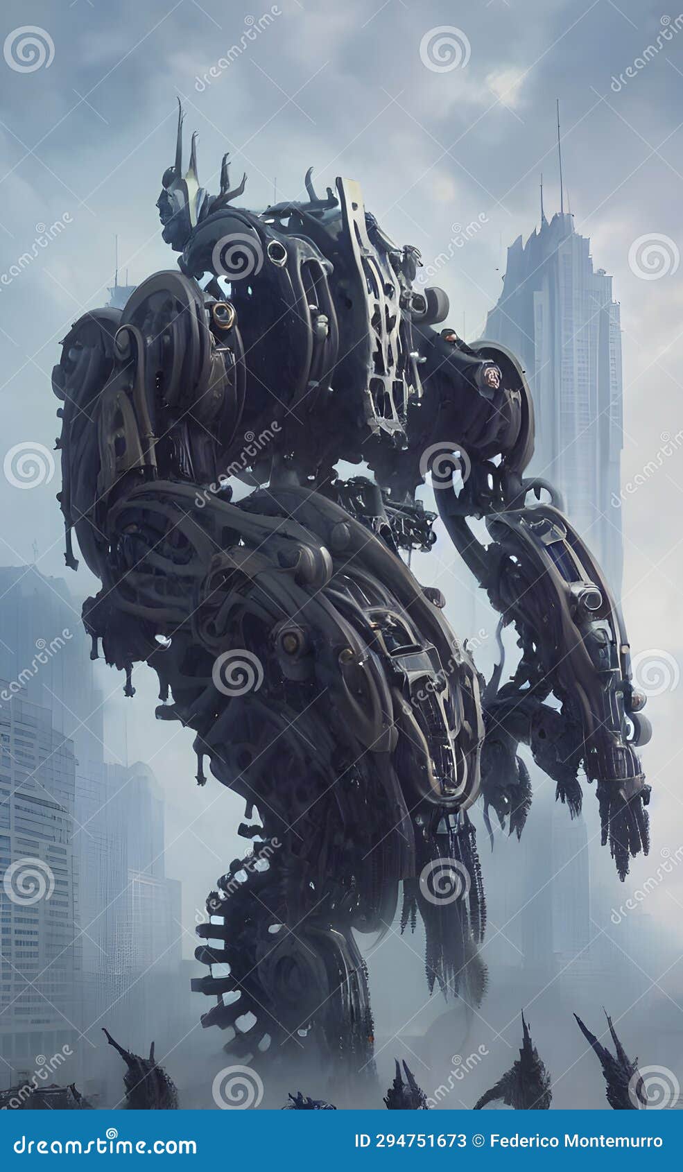 Conceptual Mechanical Machine Illustration Stock Illustration ...