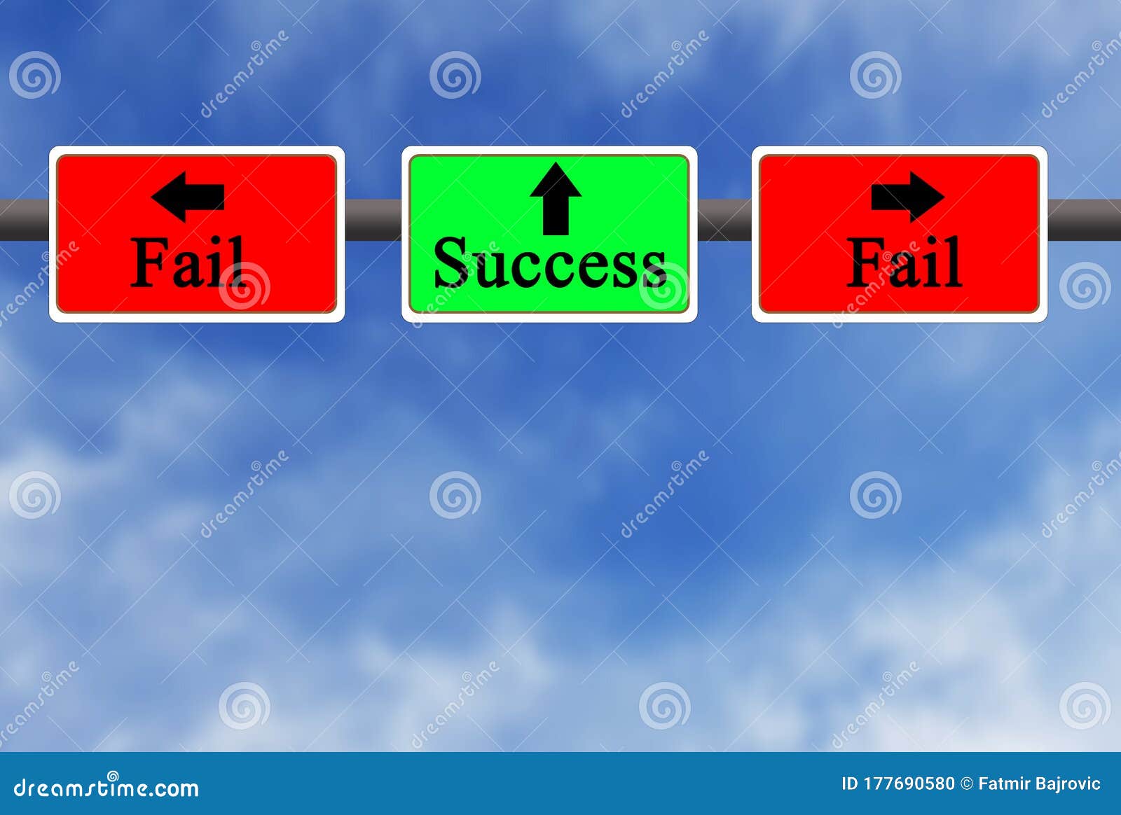 The Conceptual Message Shows the Choice To Success. the Arrows Turned ...