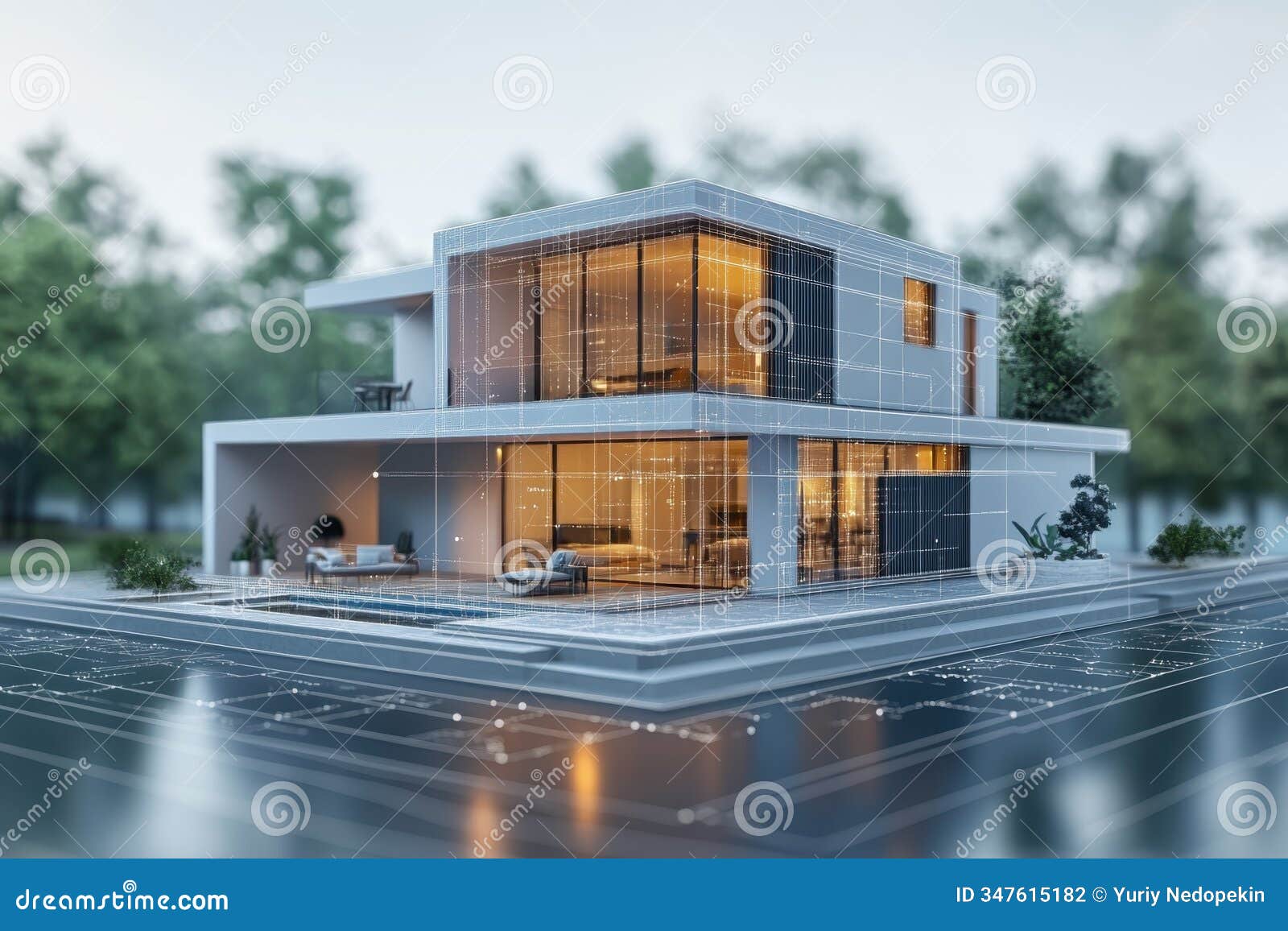 Modern Architectural Design Project Showcasing a Conceptual House in a ...