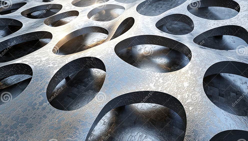 Conceptual Modular Structure with Repeating Patterns and Textures Stock ...