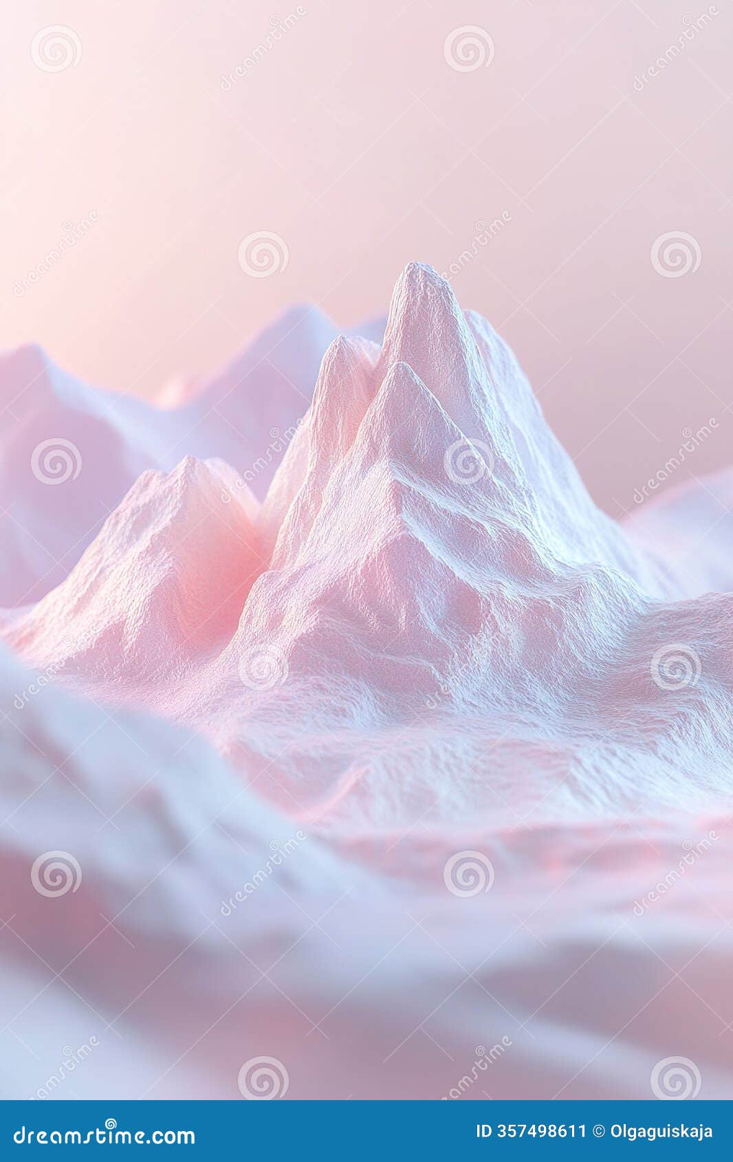 Conceptual Mountain Visualization Showcases Soft Pastel Hues and ...