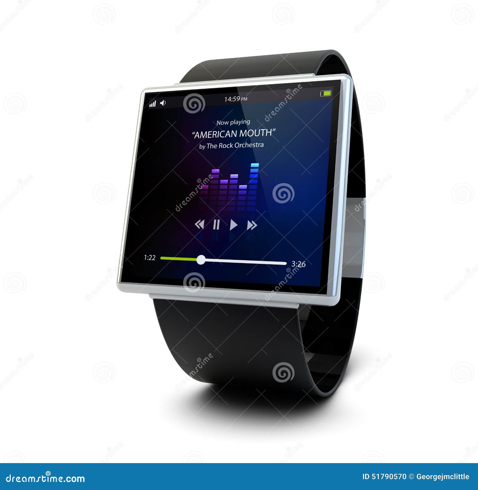 Conceptual Music Smart Watch Stock Photo - Image of sound, touch: 51790570